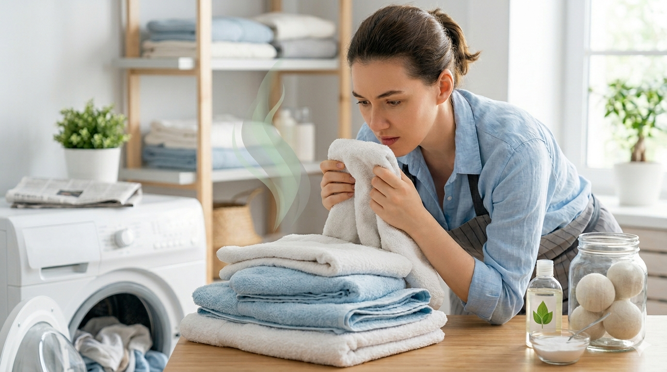 Why Do Towels Smell Musty After Washing? Solved